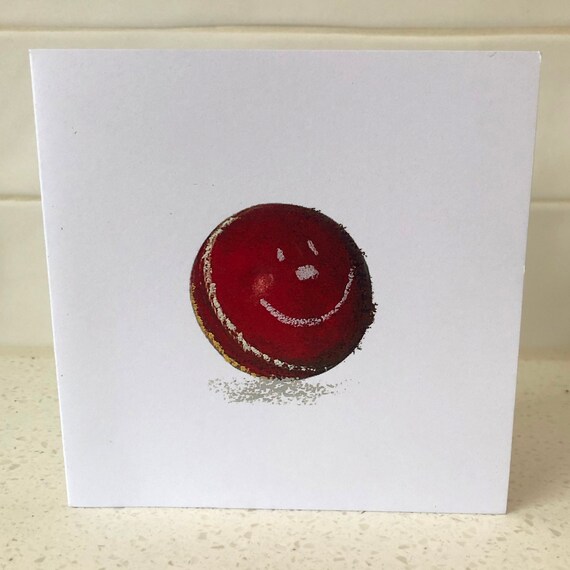 Smiley Face Cricket Ball Blank Greeting Card. | Etsy