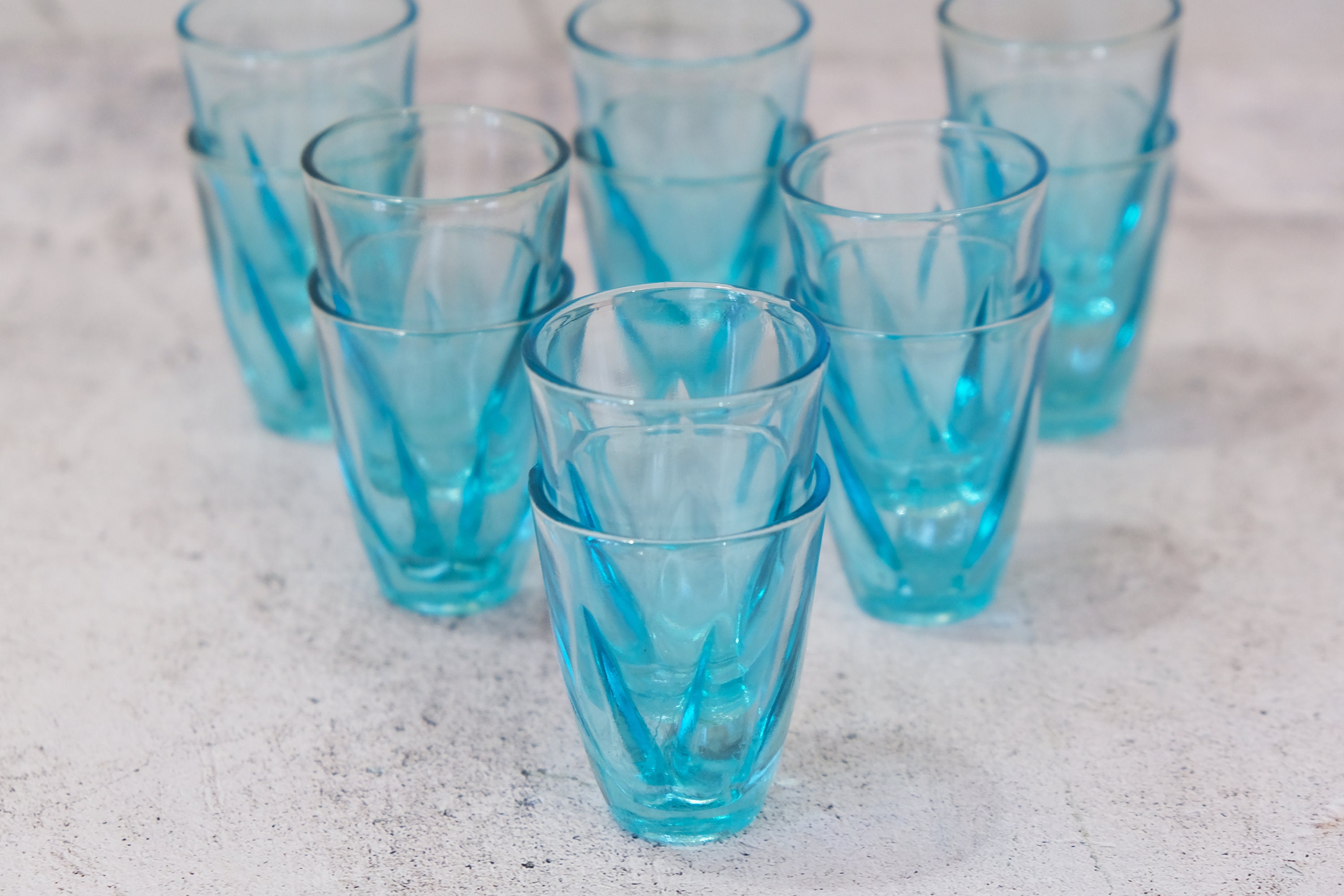 Vintage Vodka Light Blue Glass Drinking Glasses Retro Shot - Etsy