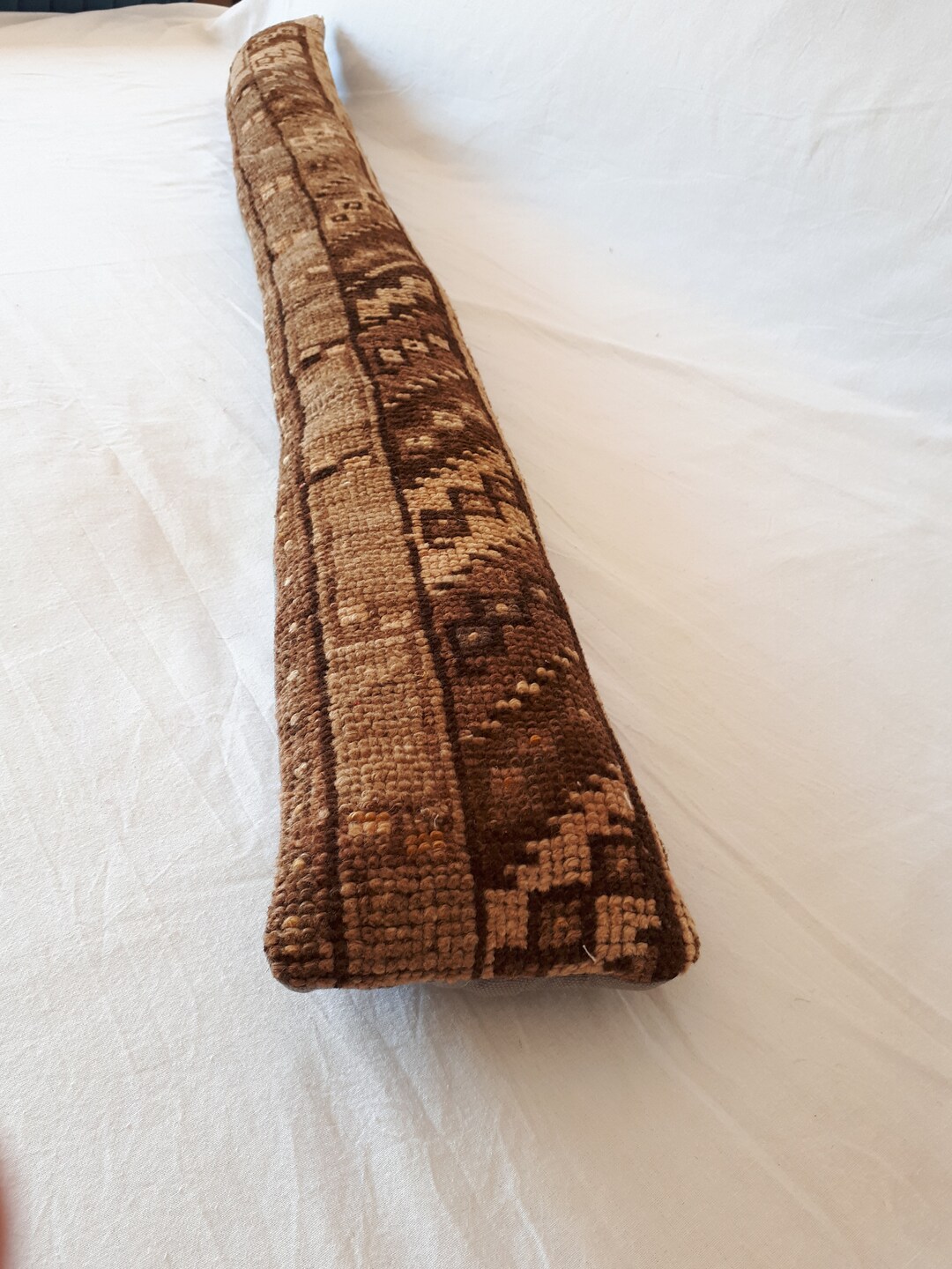 Earthy Long Pillow , Neutral Lumbar Vintage Rug Pillow, 6.4''x54.4 ...