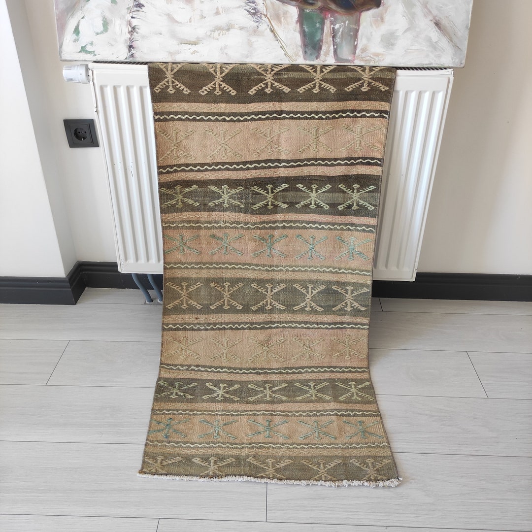 2x4 Vintage Soumak Woven Rug , Turkish Cross Kilim Rug , 1.94'' X 4.04 ...