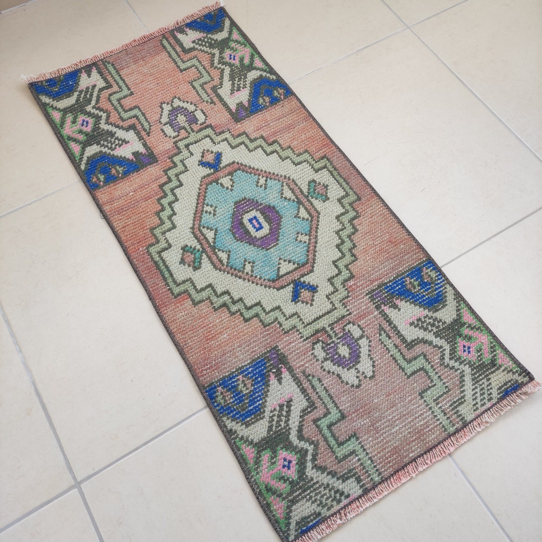 Rare Colors Old Rug Turkish Door Mat Boho Rug - Etsy