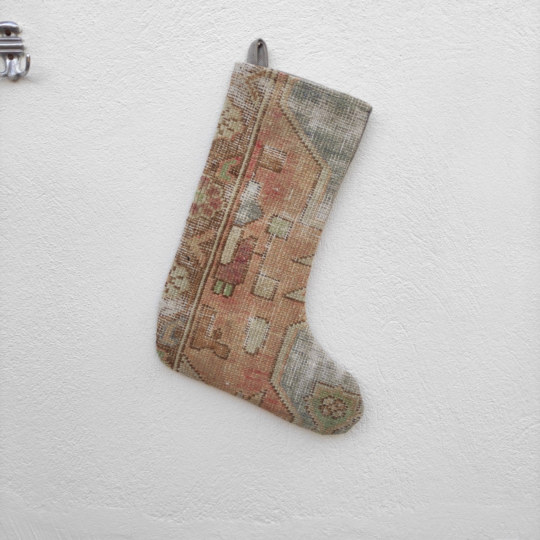 Muted Handmade Christmas Rug Stocking Santa Claus Santa - Etsy