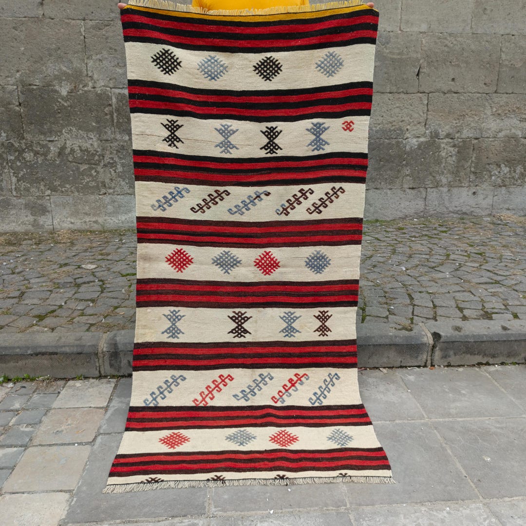 3x6 Colorful Kilim Runner Rug: 2.95 X 6.04 Turkish Hallway Rug ...