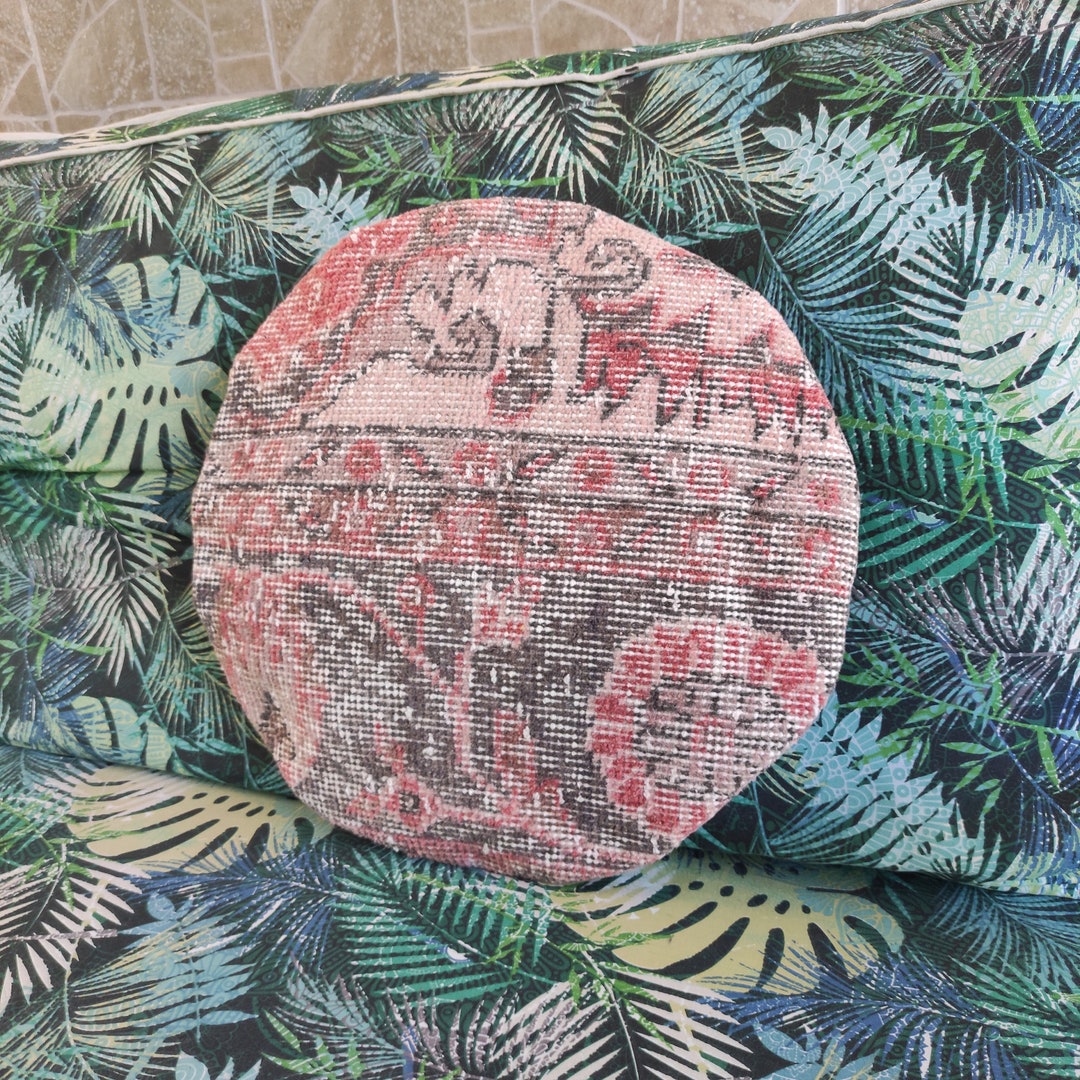 Carbuncle Vintage Round Pillow , Old Pillow , 16x16 Rug Pillow ...