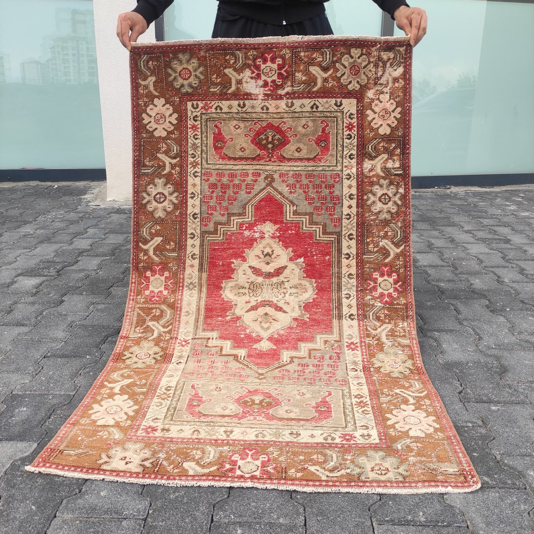 3x5 Old Vintage Turkish Rug 2.85'' X 4.95'' Old Area Rug , Accent Rug ...