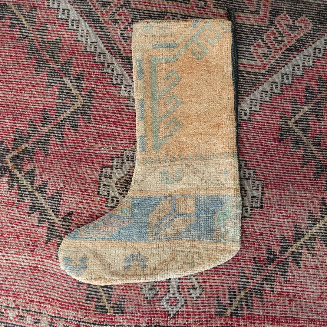 Christmas Rug Stocking , Rust Turkish Santa Claus , Santa Socks ...