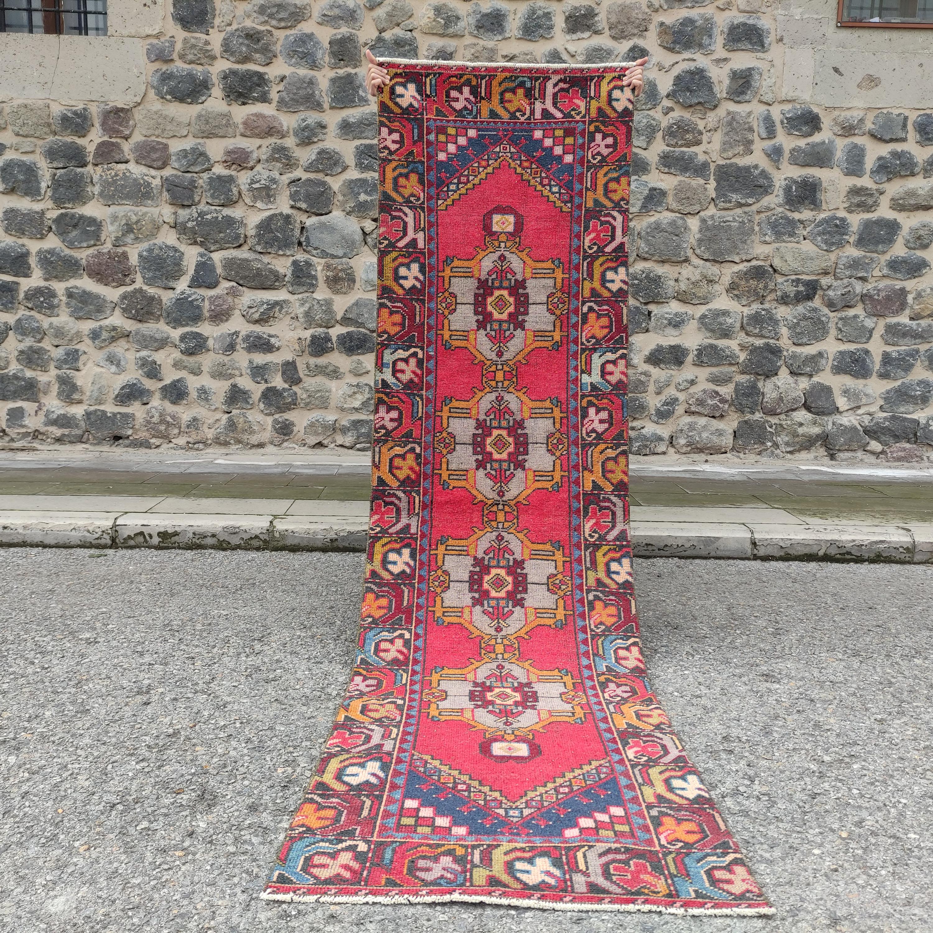 Rare Find Old Varosh Runner Rug , Kitchen Rug , 2.69 X 9.81 Boho Carpet ...