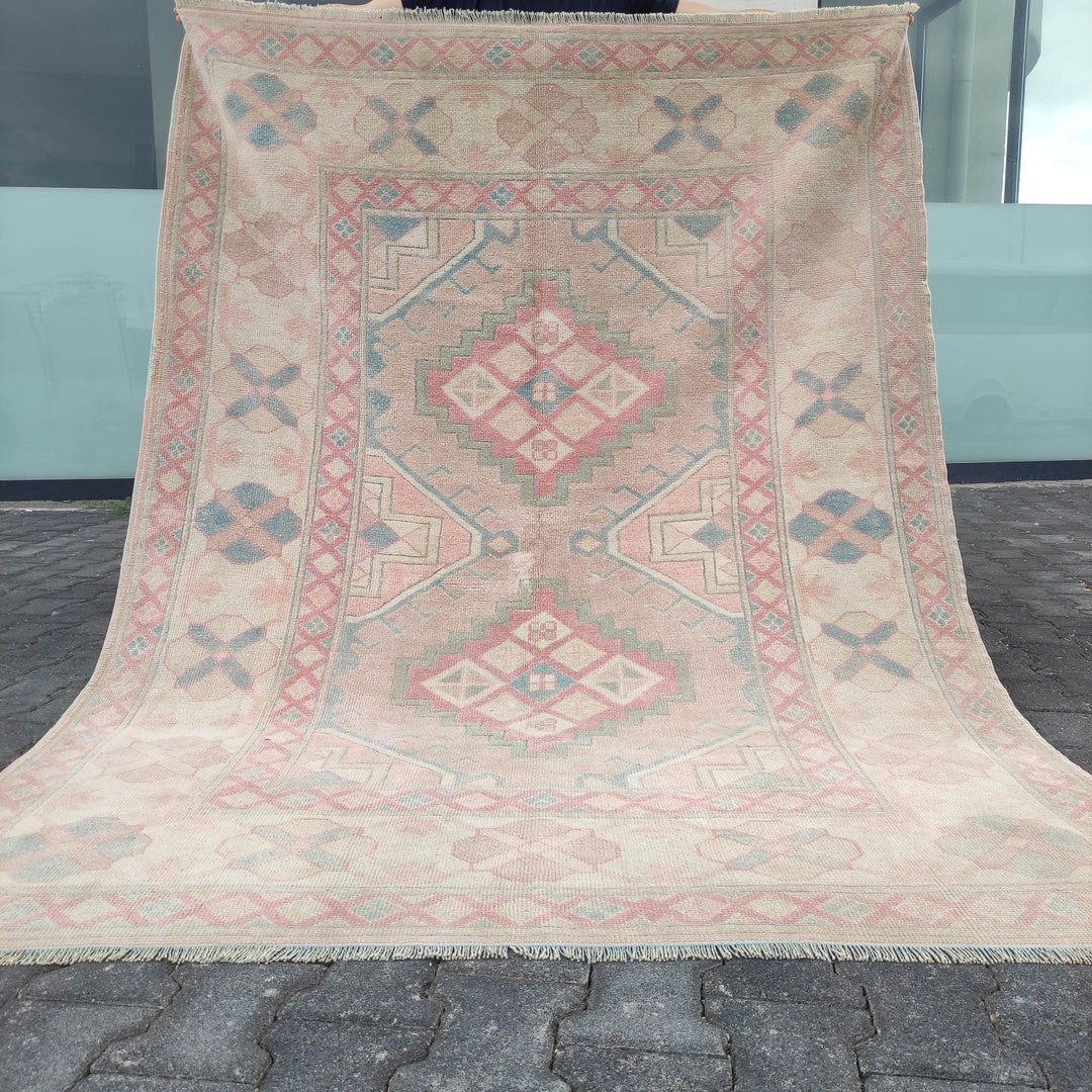 6x8 Antique Washed Nomad Rug , Old Area Rug , 5.51'' X 7.68'' Pastel ...