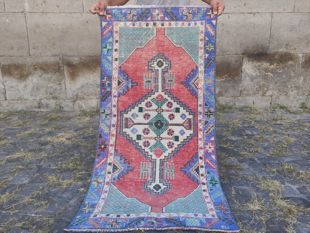 2x5 Great Size Mini Runner Rug, Vintage Kitchen Rug 2.3'' X 4.56 ...