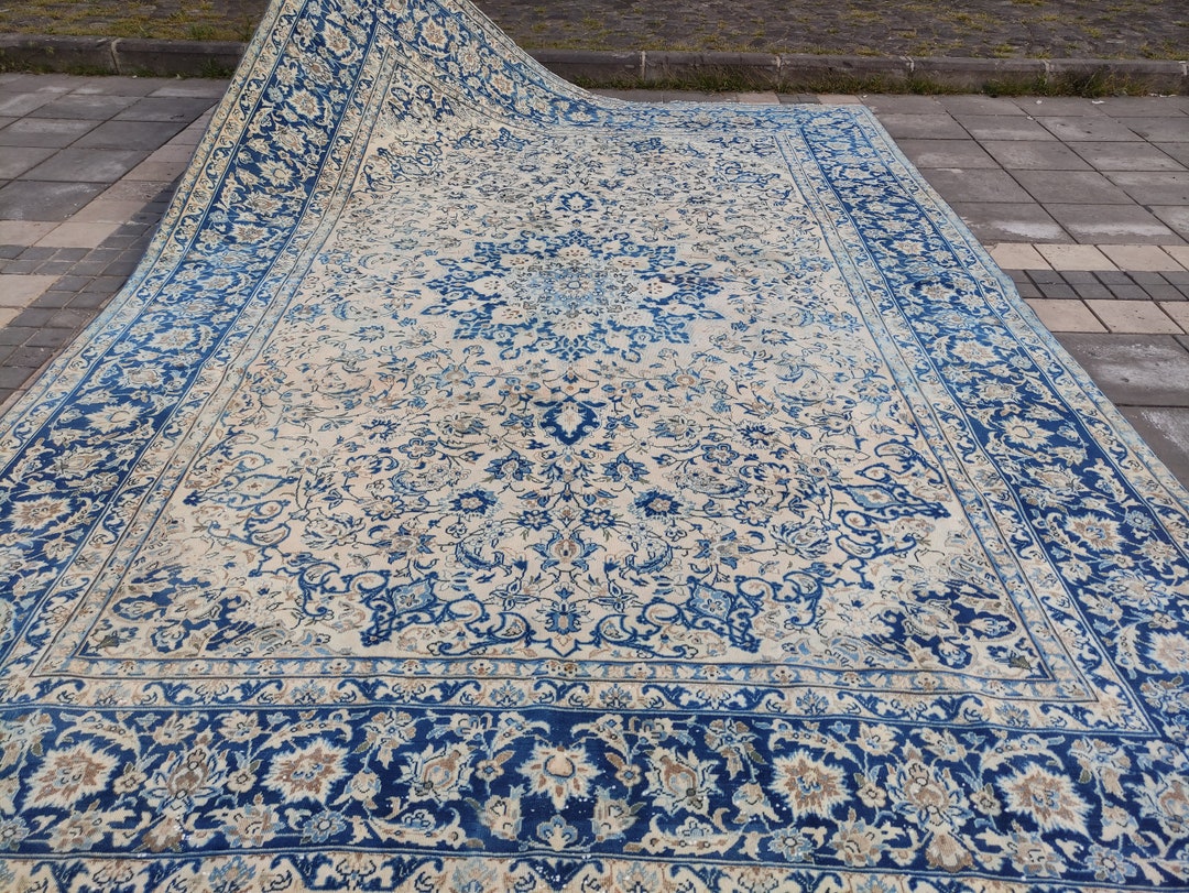 9x14 Awesome Oversized Oriental Rug , Blue Area Rug , 9.42'' X 13.52 ...