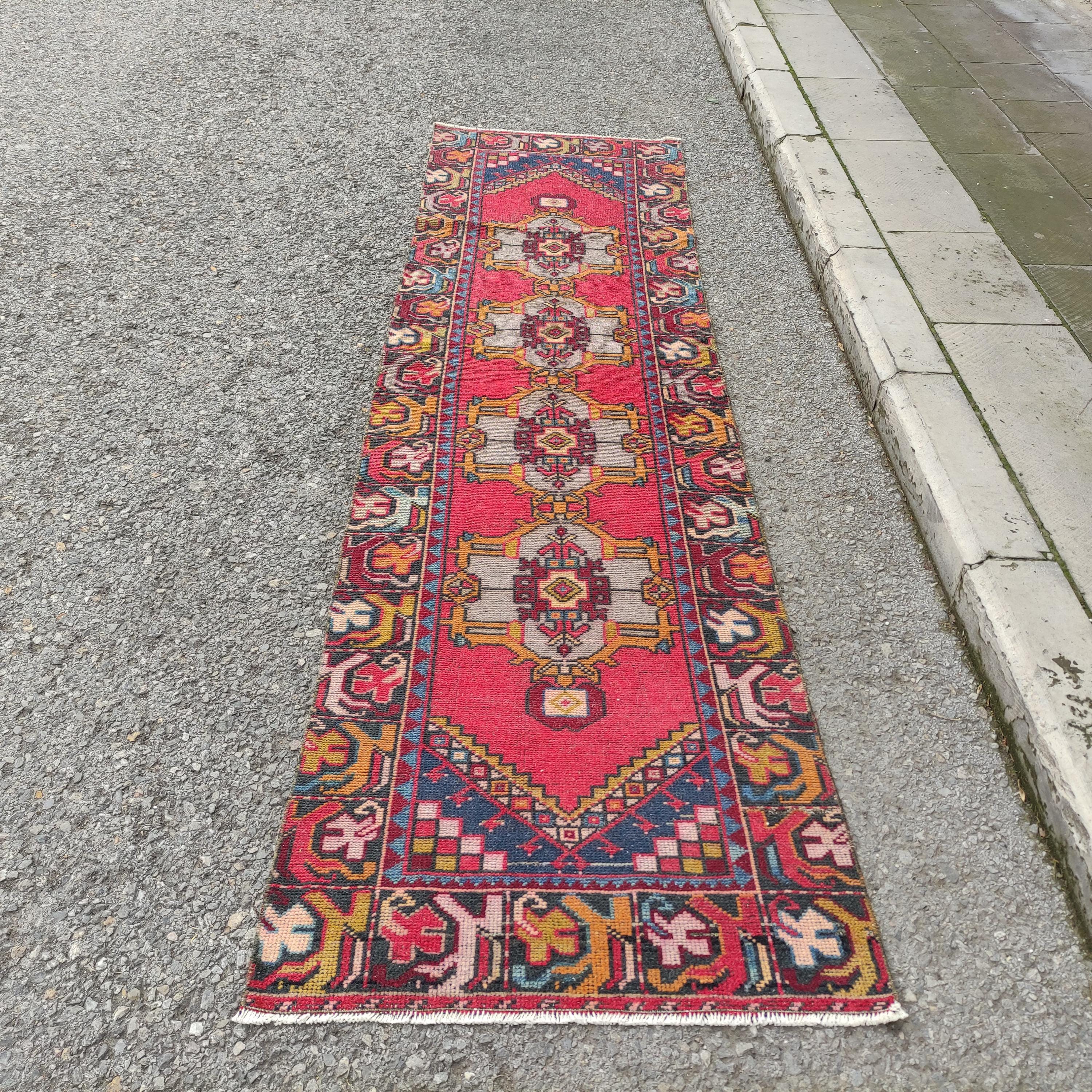 Rare Find Old Varosh Runner Rug , Kitchen Rug , 2.69 X 9.81 Boho Carpet ...