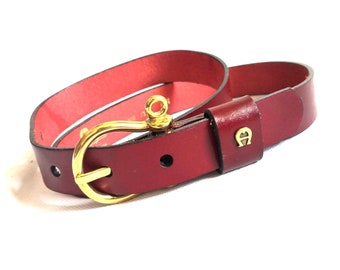 Vintage Aigner Leather Belt - Etsy