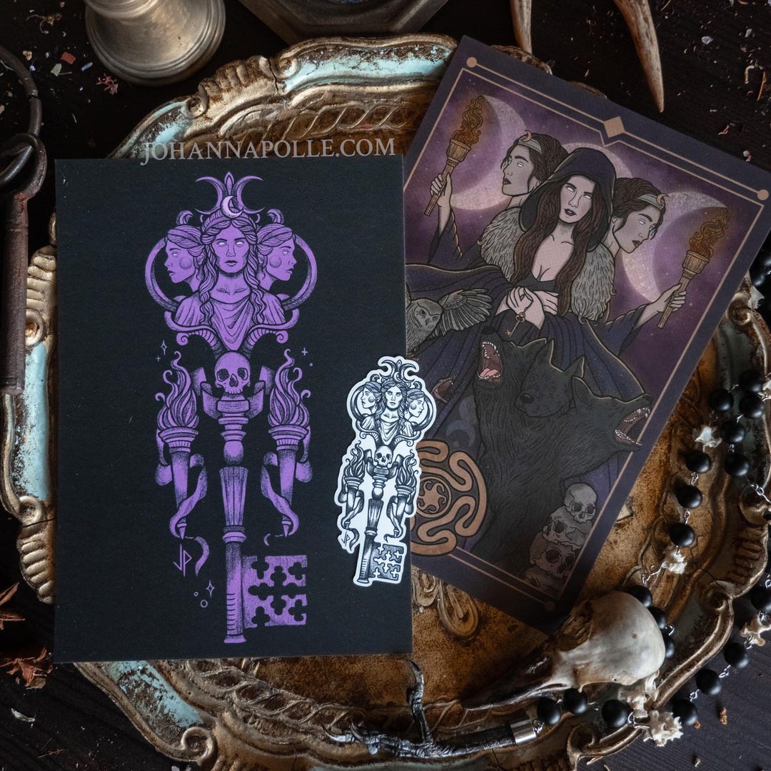 HEKATE Gift Set - 2x A5 Art Prints + Sticker | Hecate | Pagan Art ...