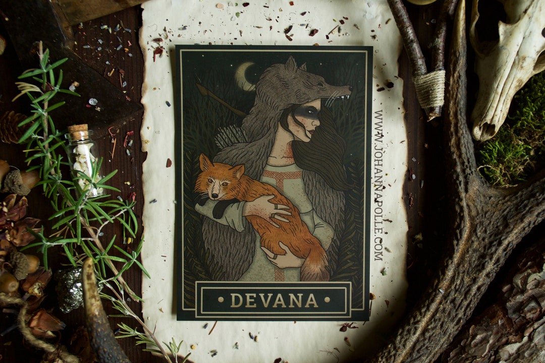 DEVANA A5 Art Print | Slavic Goddess | Folklore | Pagan Art | Dziewanna ...