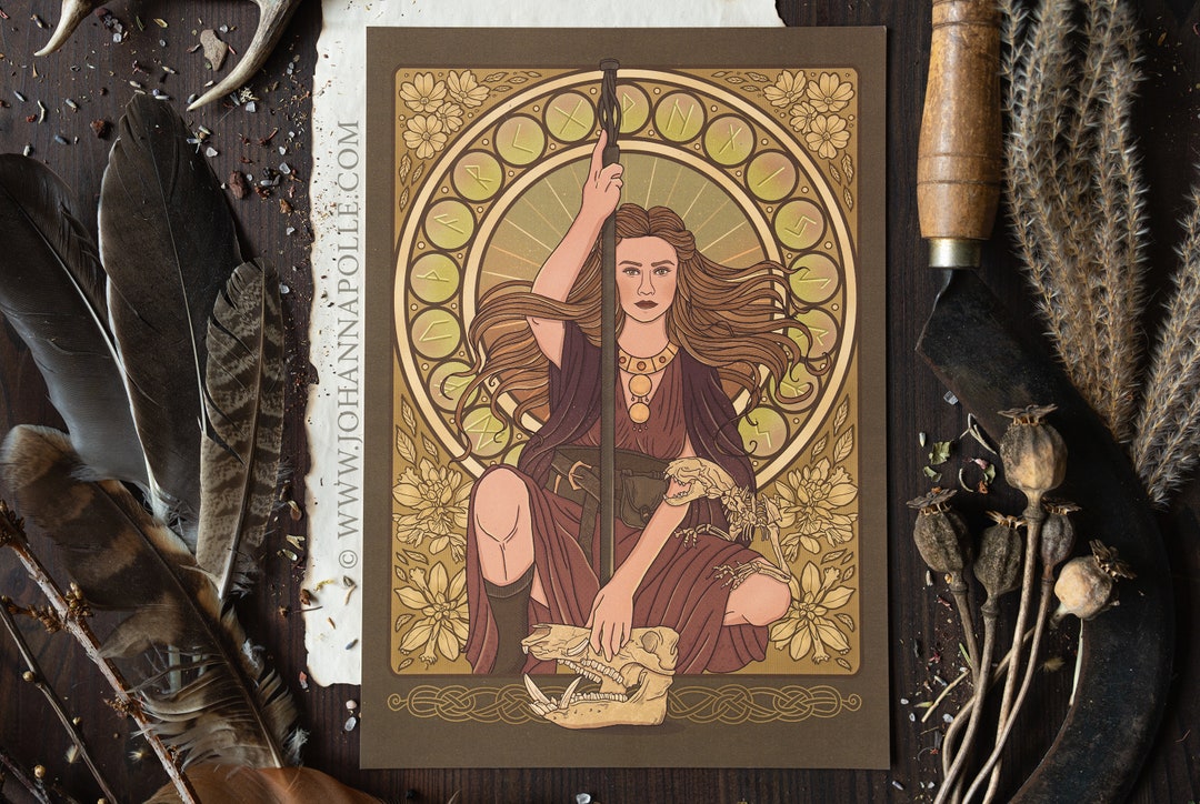 FREYJA A4 Art Print | Norse Pagan | Folklore | Nordic | Mythology ...