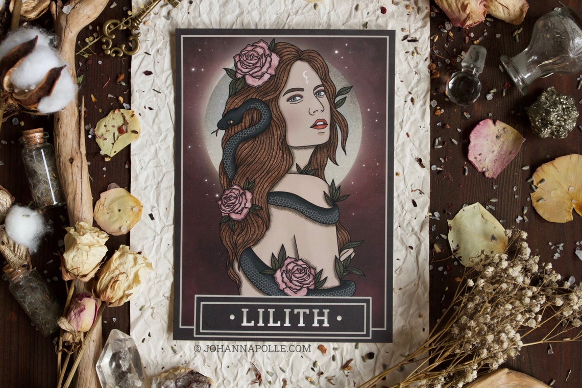 LILITH A5 Art Print Pagan Jewish Folklore Prayer Card - Etsy