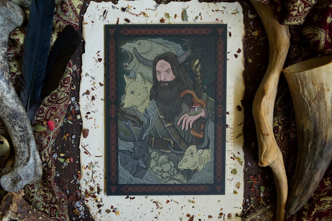 VELES A5 Art Print | Slavic God | Folklore | Pagan Art | Volos | Weles ...