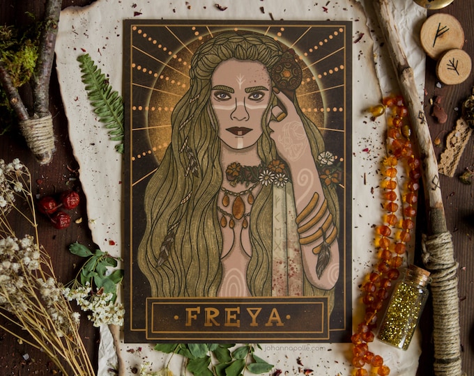 FREYA A5 Art Print Norse Pagan Folklore Nordic | Etsy