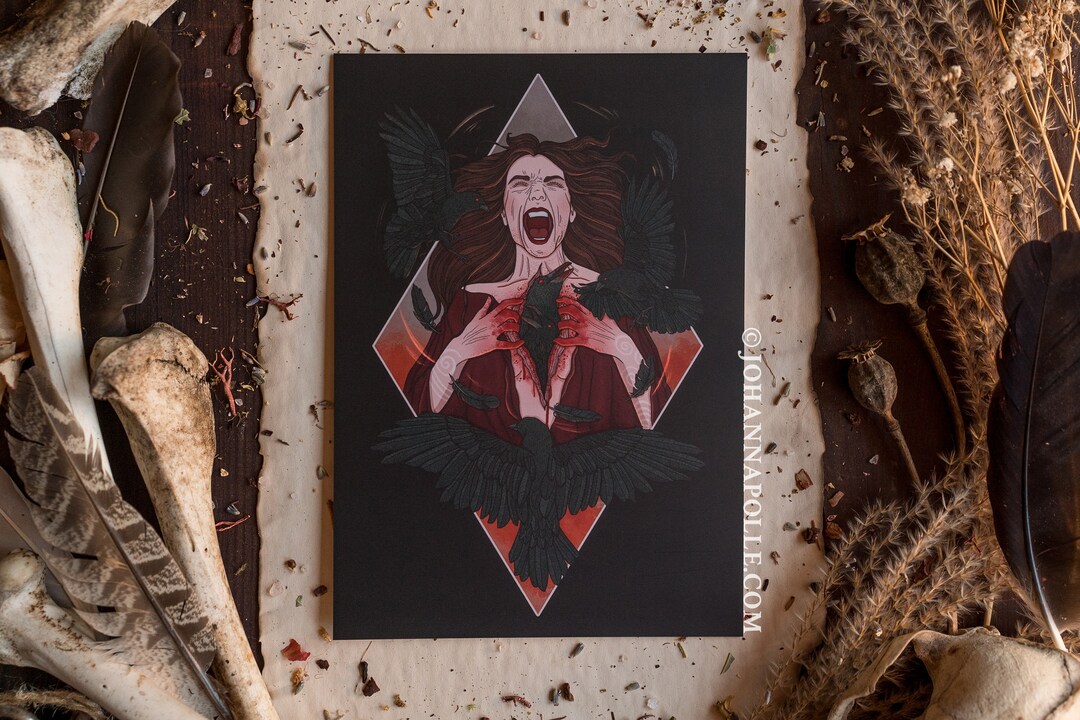 CROWS A5 Art Print | Corvus Corax | Raven | Folk Witch | Animism ...