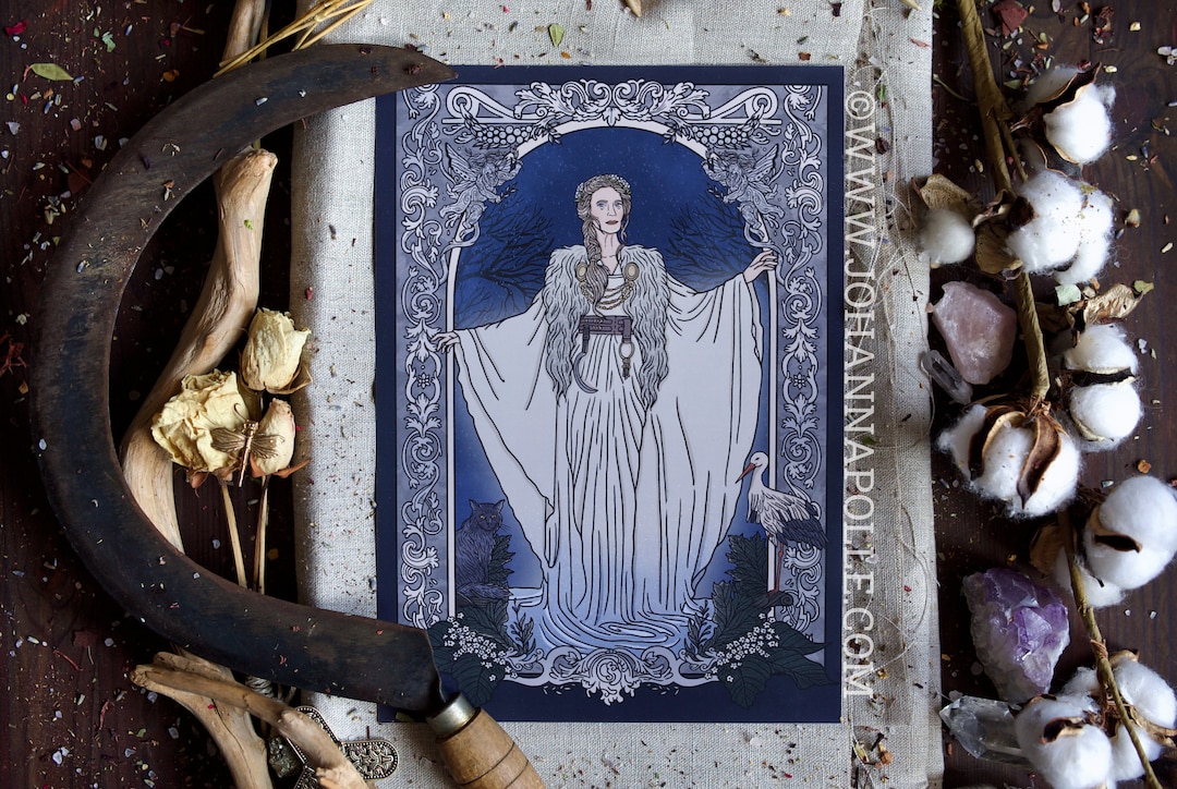 FRAU HOLLE A4 Art Print Mother Hulda Holda Folklore Vrouw Holle Witte ...