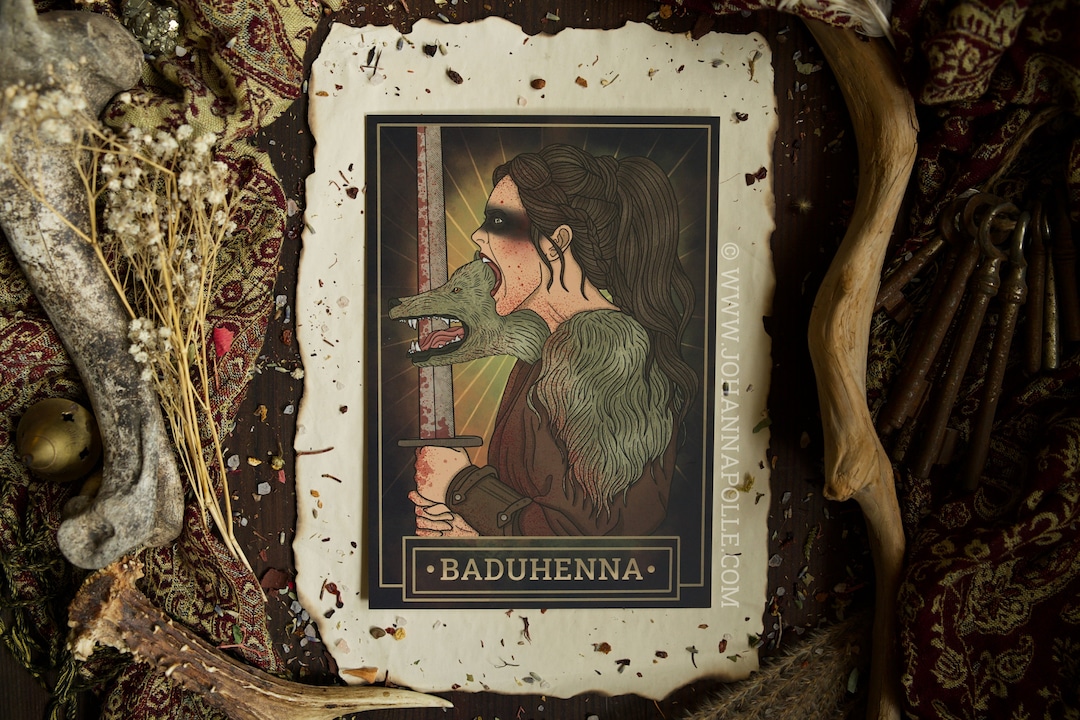 BADUHENNA A5 Art Print | Germanic Goddess | Heathen | European Folklore ...