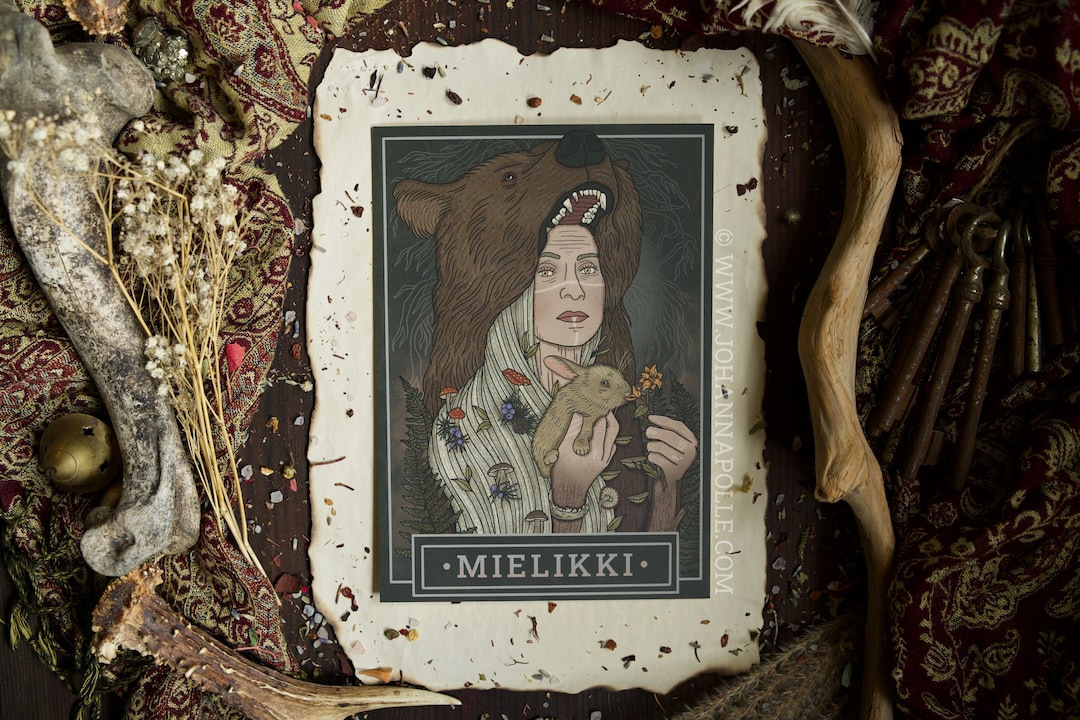 MIELIKKI A5 Art Print | Finnish Goddess | Folklore | Pagan Art ...