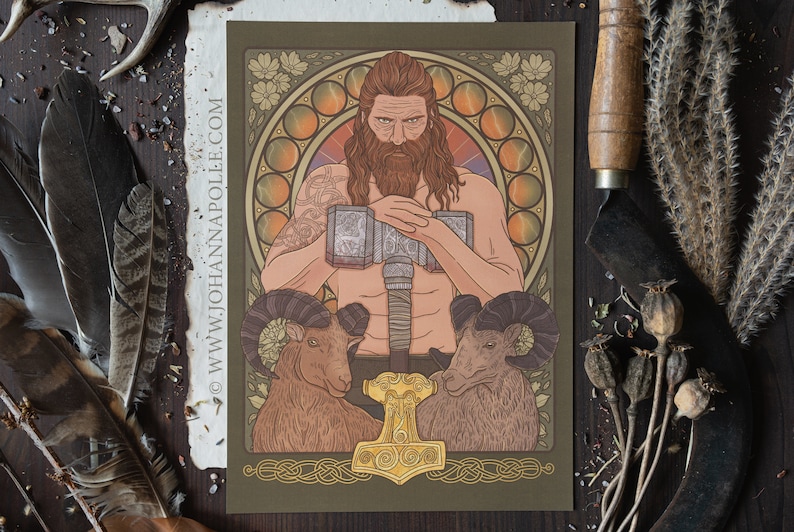 THOR A4 Art Print | Norse Pagan | Folklore | Nordic | Mythology | Donar ...