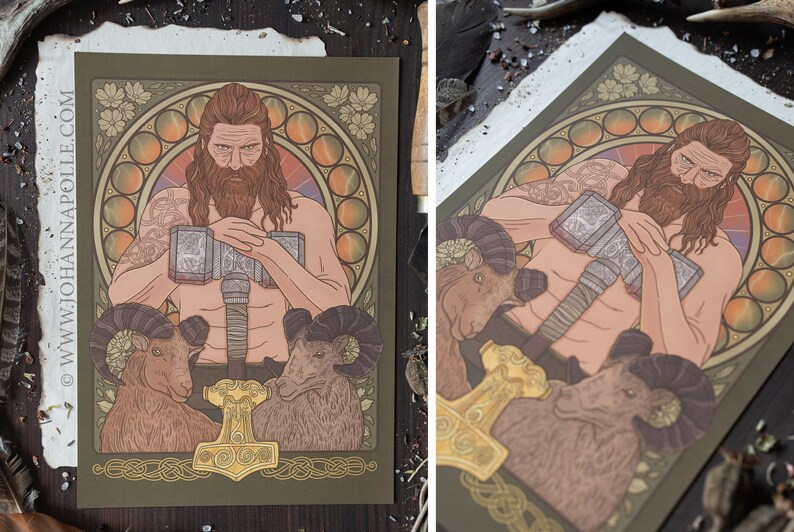 THOR A4 Art Print | Norse Pagan | Folklore | Nordic | Mythology | Donar ...