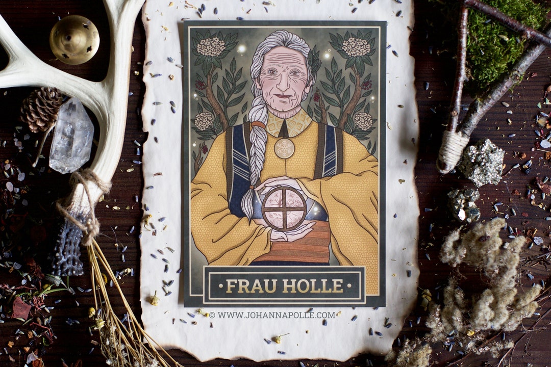 FRAU HOLLE A5 Art Print | Mother Hulda | Holda | Folklore | Nordic ...