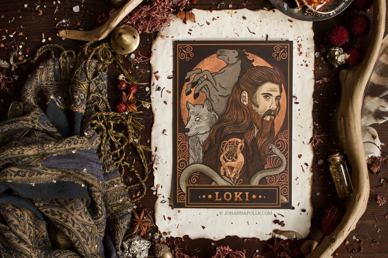 LOKI A5 Art Print | Norse Pagan | Folklore | Nordic | Mythology ...