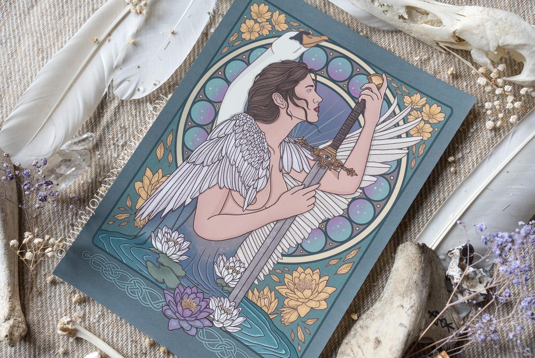 SWAN MAIDEN A4 Art Print | Valkyrie | Norse Mythology | Healing ...