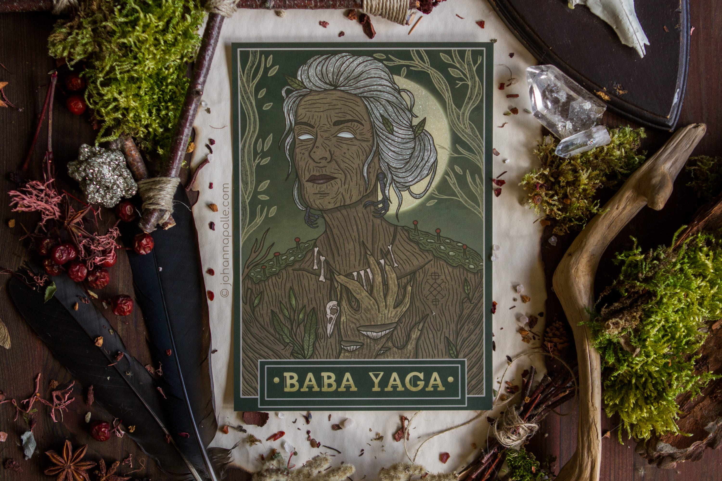 BABA YAGA A5 Art Print | Slavic Goddess | Folklore | Pagan Art ...