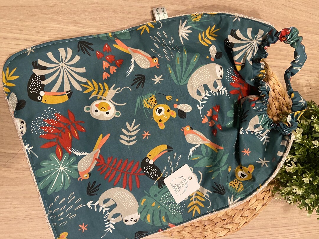 Jungle Pattern Bib / Large Canteen Bib / Large Child's Bib / Elastic ...