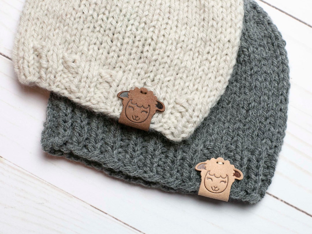 Sheep Fold Over Tag Handmade Exclusive Heart Knitting Crochet Hats ...