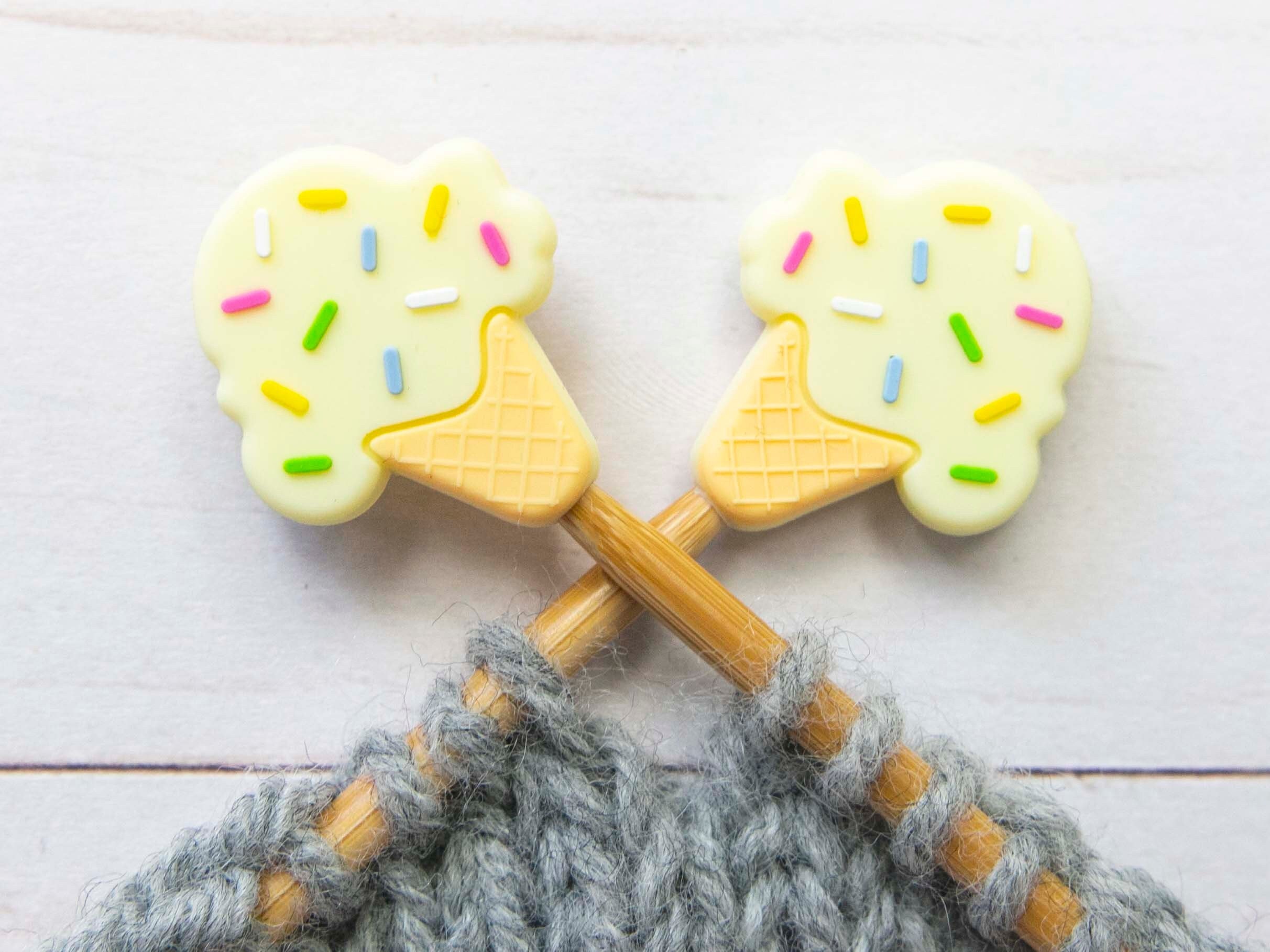 Ice Cream Stitch Stoppers Knitting Needle Point Protectors - Etsy
