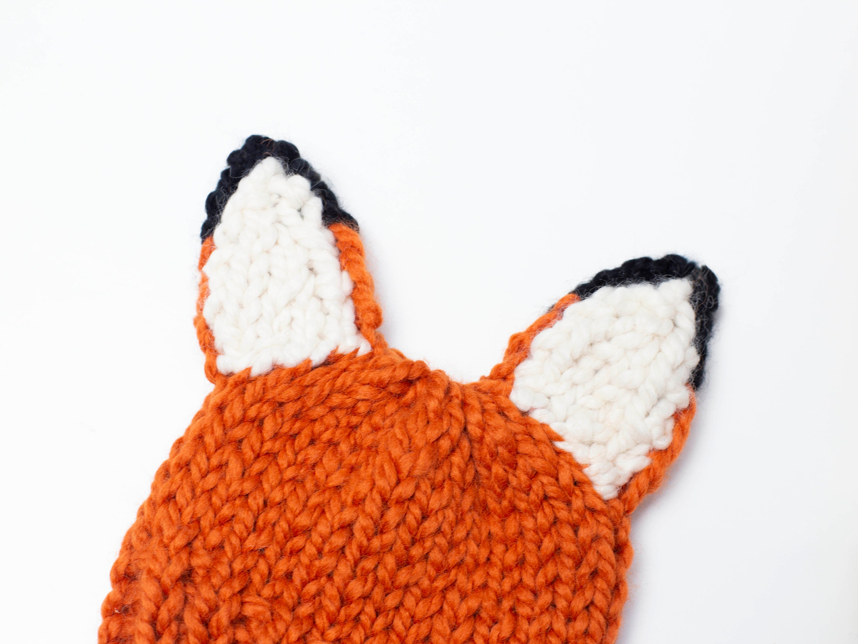 Knitting Pattern Fox Ears Hat Chunky Woodland Animal Winter Thick Warm ...