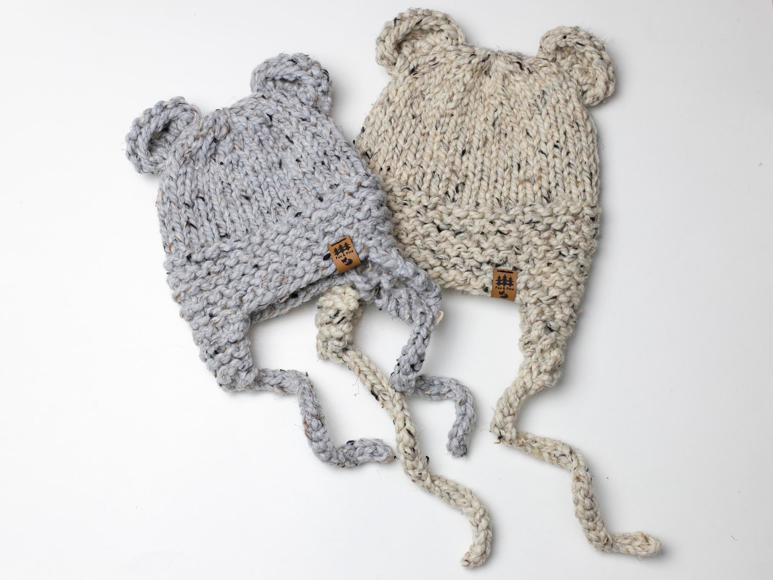 Bear Ear Flaps Hat Knitting Pattern Trapper Aviator Chunky Side Ties ...