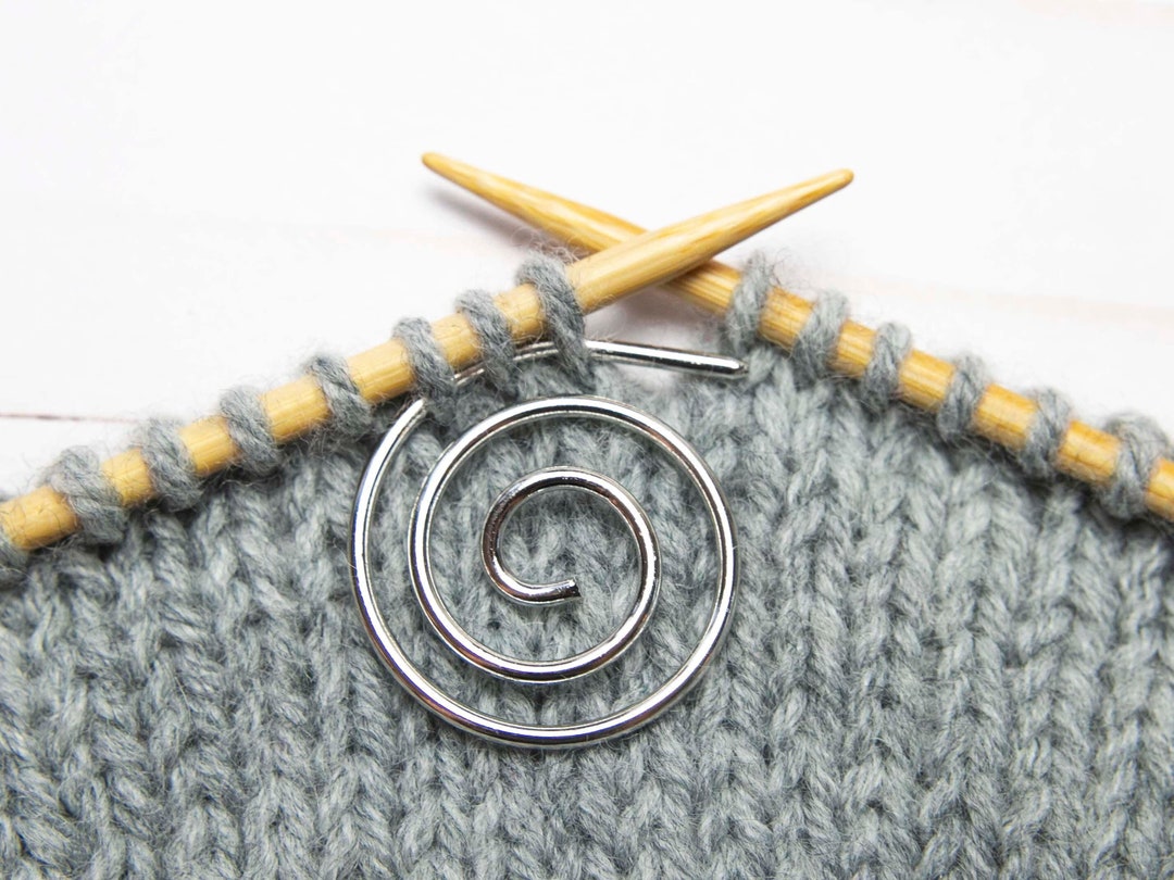 Silver Spiral Knitting Cable Needle Stitch Holder Stoppers - Etsy