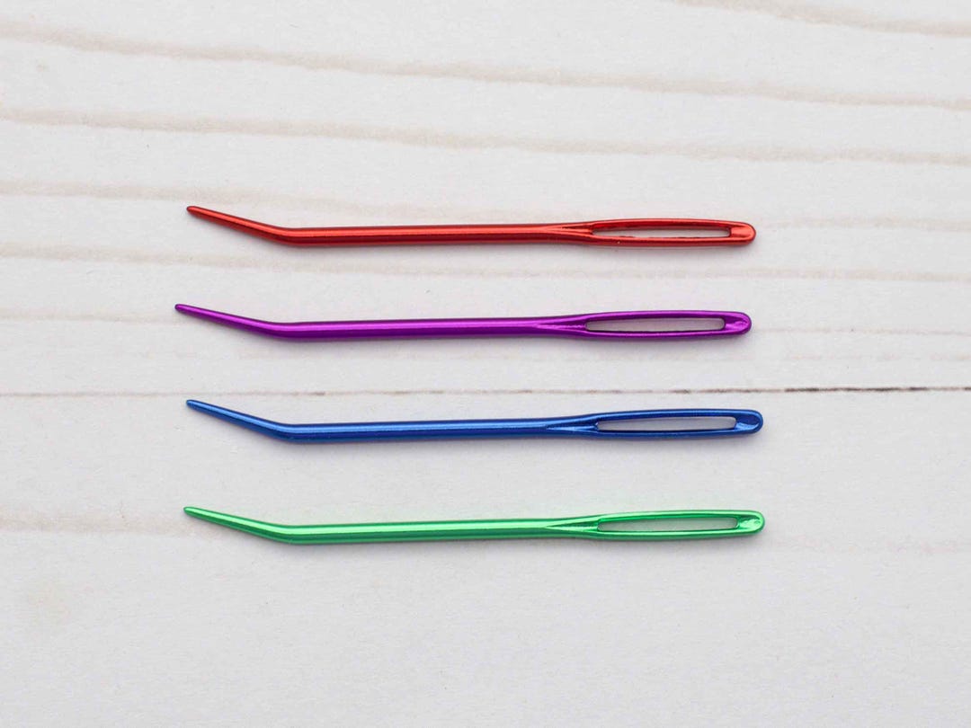 Darning Needle Pack 4 Aluminum Bent Tip Colorful Set Tapestry Metal ...
