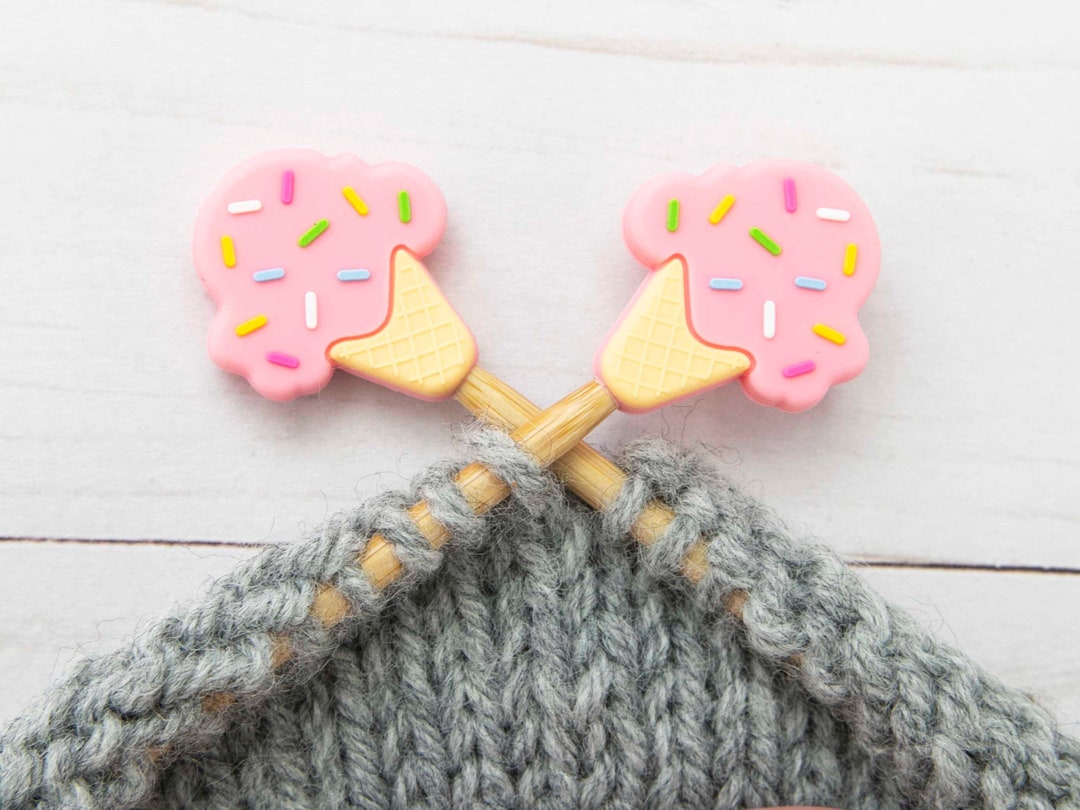 Stitch Stoppers Ice Cream Knitting Needle Point Protectors Strawberry ...