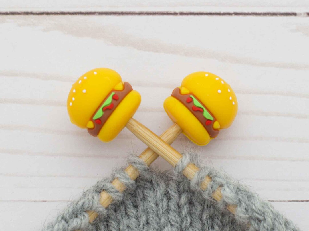 Burger Stitch Stoppers Knitting Needle Food Cheeseburger Point ...