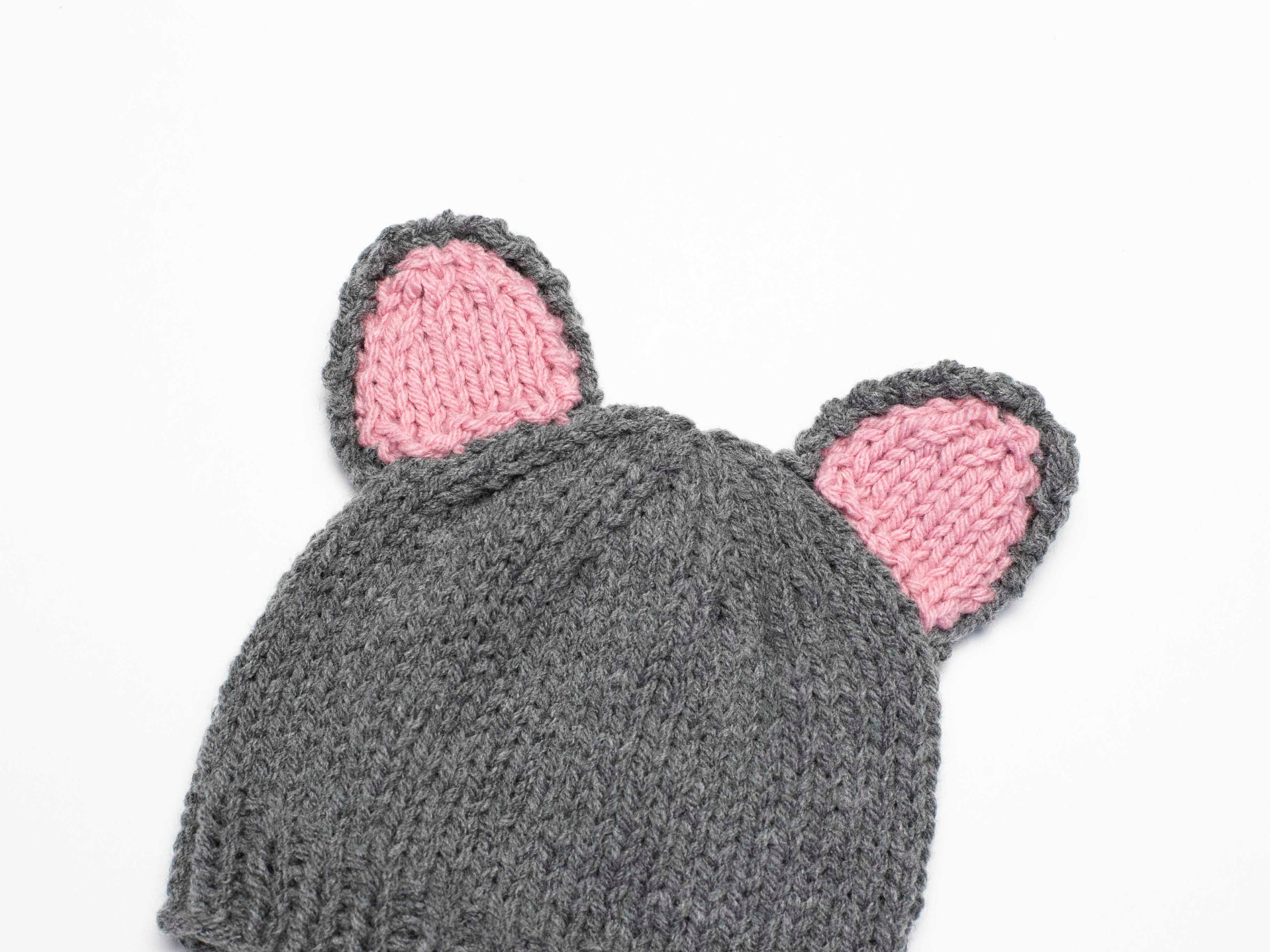 Mouse Ears Hat Knitting Pattern Medium Worsted Animal Weight Knit ...