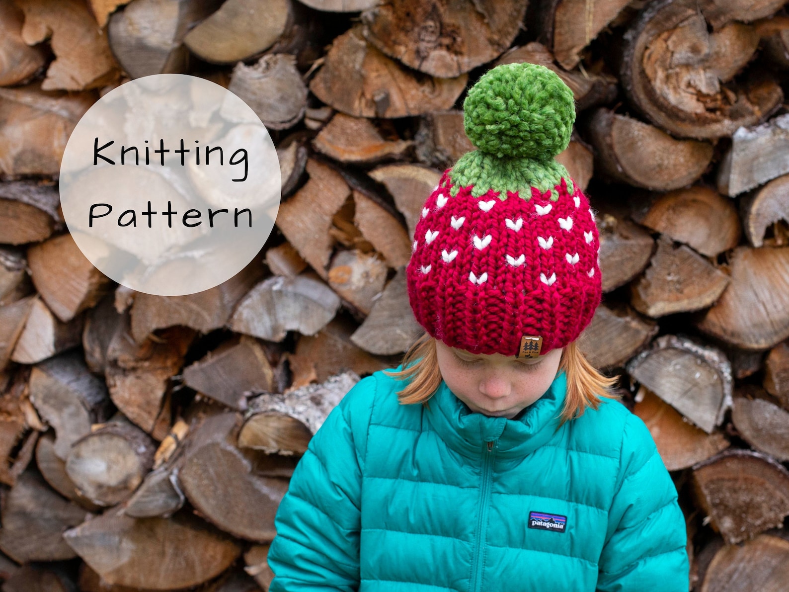 Strawberry Hat Knitting Pattern Chunky Knit Pompom Winter | Etsy