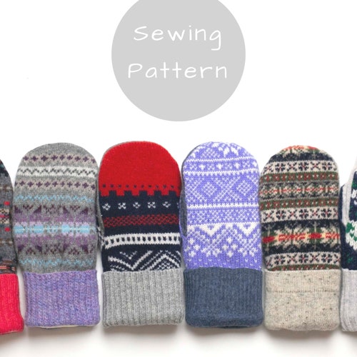Upcycled Wool Sweater Mitten Pdf Pattern INSTANT DOWNLOAD - Etsy