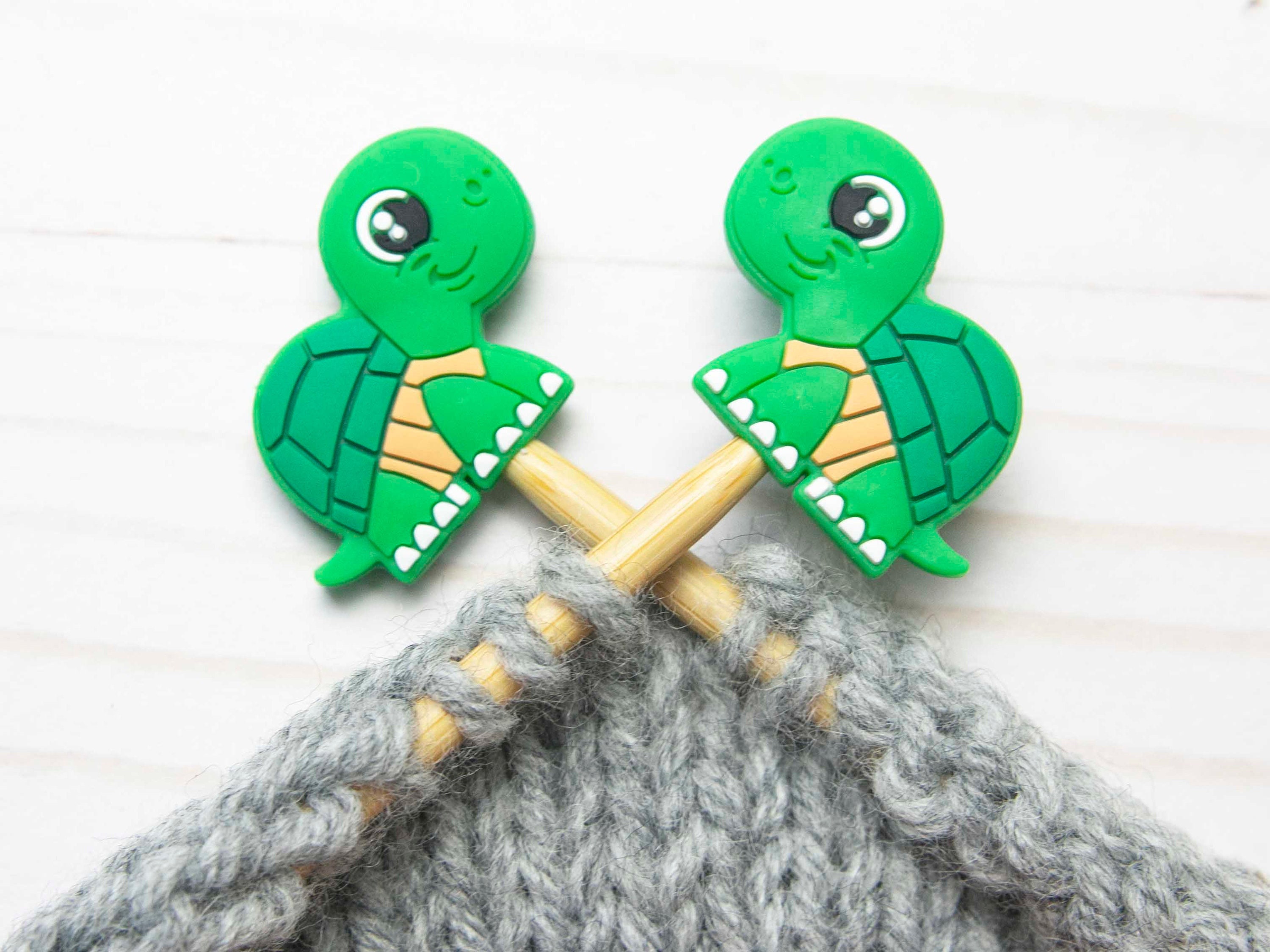Happy Turtle Knitting Needles Stitch Stoppers Point Protectors - Etsy