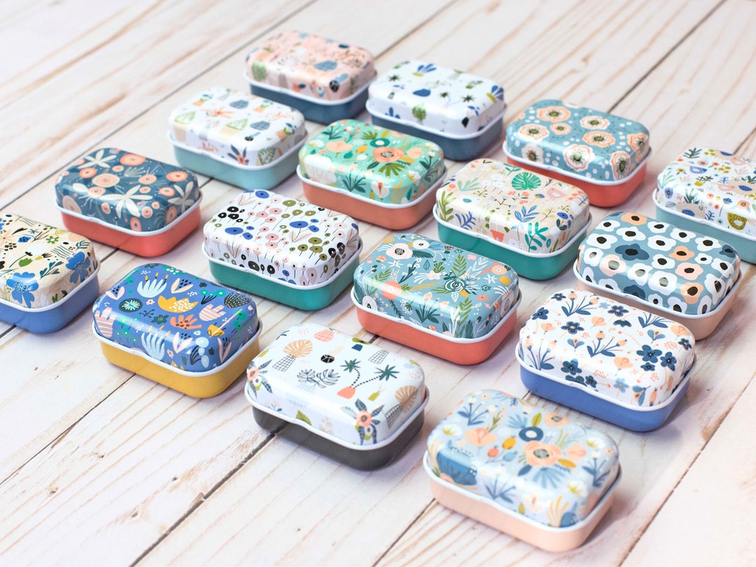 Colorful Tin Storage Container Knitting Notions Holders Stitch Markers ...