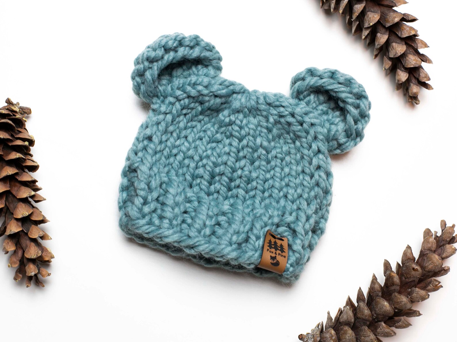 Hat Knitting Pattern Bear Ears Halloween Chunky Animal Winter Toque ...