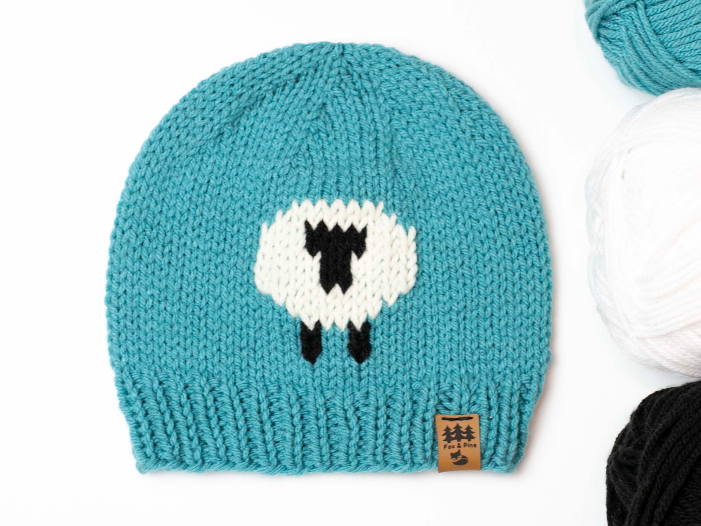 Little Sheep Hat Knitting Pattern Medium Worsted Weight Knit Winter ...