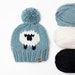 Sheep Hat Knitting Pattern Chunky Knit Pompom Winter Toque - Etsy