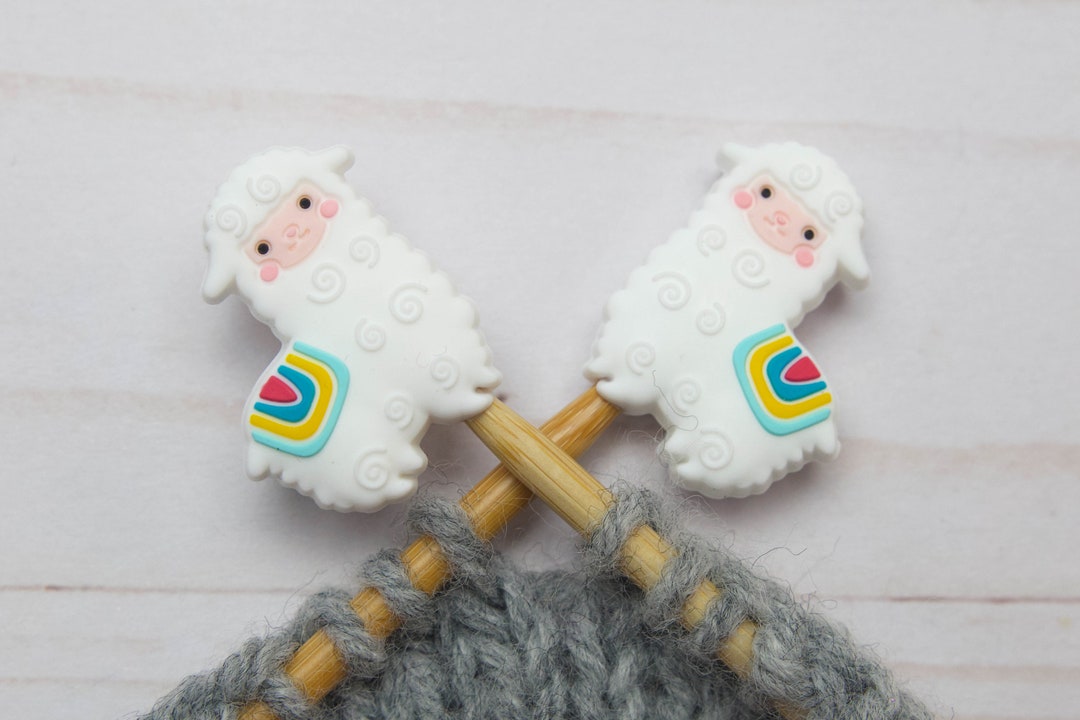 Stitch Stoppers White Llama Knitting Needle Alpaca Point Protectors ...